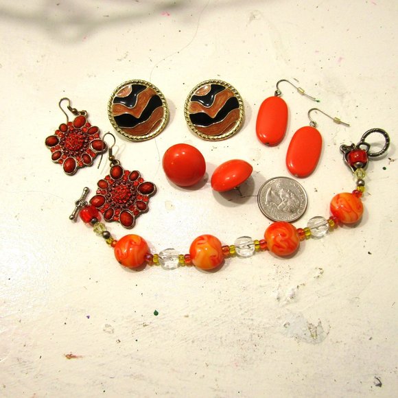 Teng Yue | Jewelry | 7 Pcs Retro Orange Halloween Teng Yue Glass ...